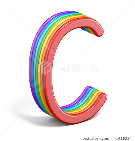 Rainbow font letter C 3D - Stock Illustration [41418224] - PIXTA