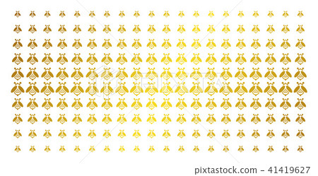 Bee Gold Halftone Pattern - Stock Illustration [41419627] - PIXTA