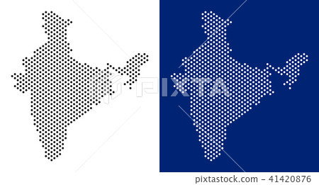 Dotted India Map - Stock Illustration [41420876] - PIXTA