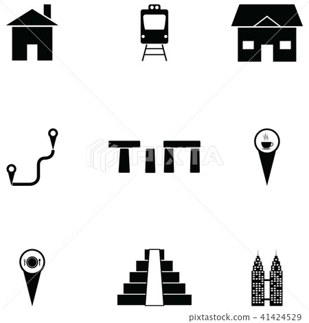 place icon set - Stock Illustration [41424529] - PIXTA