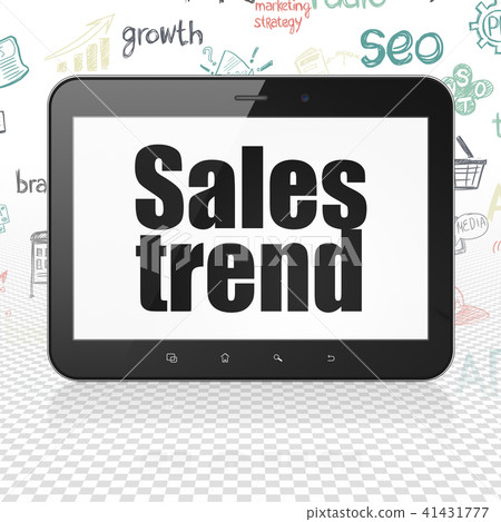 Advertising concept: Tablet Computer with Sales... - Stock Illustration ...