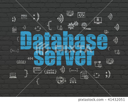 Programming concept: Database Server on wall... - Stock Illustration ...