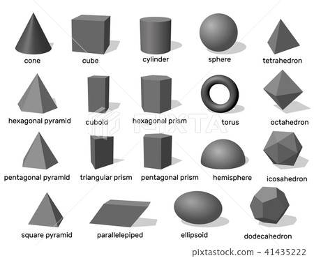 Basic 3d geometric shapes. Isolated on white - Stock Illustration ...