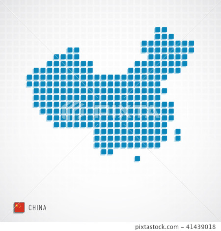 China map and flag icon-插圖素材 [41439018] - PIXTA圖庫