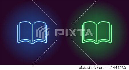 Neon icon of Blue and Green Book - Stock Illustration [41443380] - PIXTA