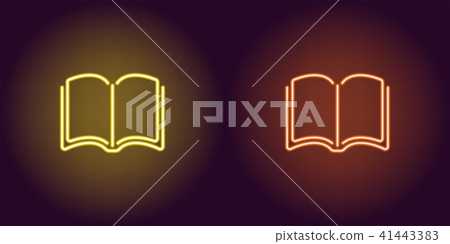 Neon icon of Yellow and Orange Book - Stock Illustration [41443383] - PIXTA