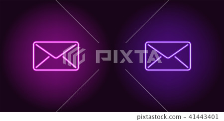 Neon icon of Purple and Violet Mail - Stock Illustration [41443401] - PIXTA