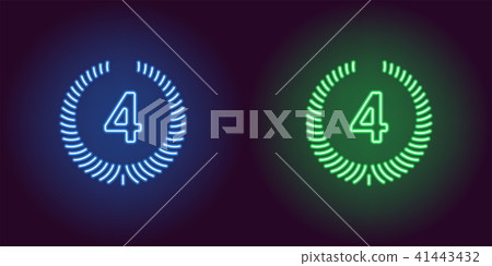 Neon icon of Blue and Green Fourth Place - Stock Illustration [41443432 ...