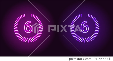 Neon icon of Purple and Violet Sixth Place - Stock Illustration ...