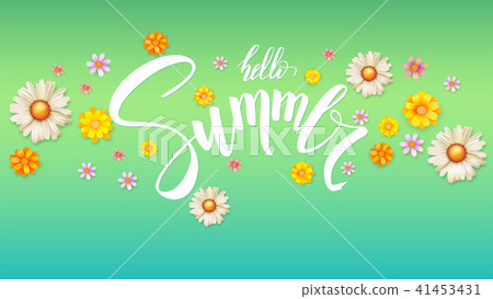 Hello summer, floral abstract pattern with bud of - Stock Illustration ...