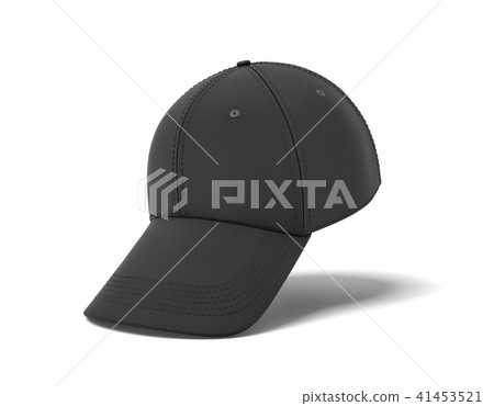 3d rendering of a single black baseball cap... - Stock Illustration ...
