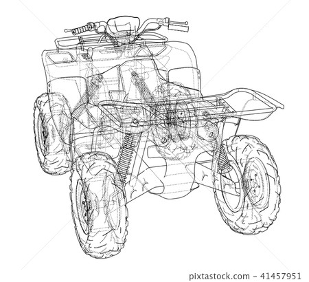 ATV quadbike concept outline. Vector - Stock Illustration [41457951 ...