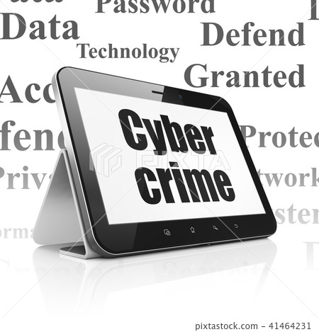 Safety concept: Tablet Computer with Cyber... - Stock Illustration ...