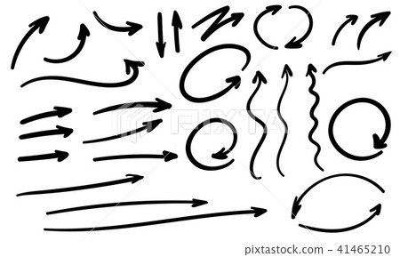 Hand drawn arrows vector abstract shape icons - Stock Illustration ...