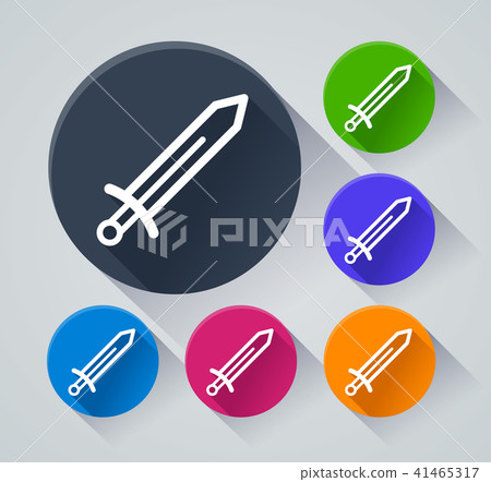 sword circle icons with shadow - Stock Illustration [41465317] - PIXTA