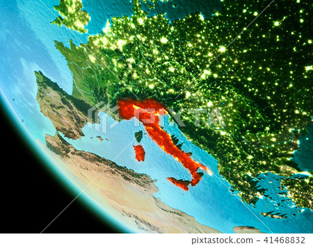 Italy in red in the evening - Stock Illustration [41468832] - PIXTA