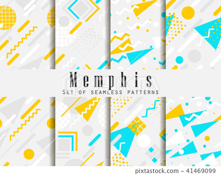 Memphis seamless pattern. Geometric elements - Stock Illustration ...