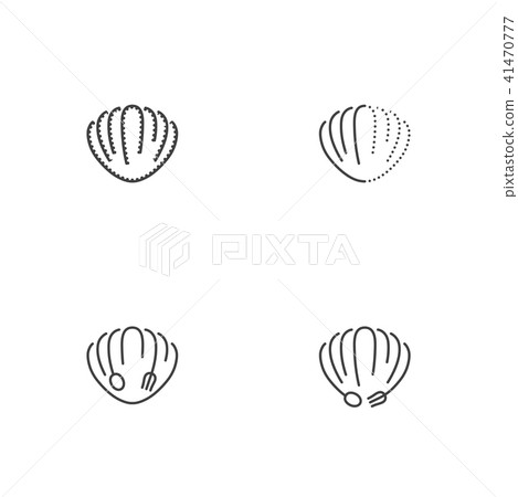 Shellfish icon outline stroke set design - Stock Illustration [41470777 ...