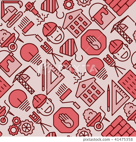 Building construction seamless pattern - Stock Illustration [41475358 ...