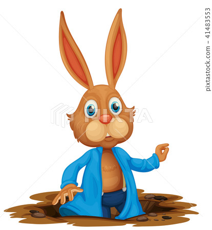 A Cute Rabbit at Hole - Stock Illustration [41483553] - PIXTA