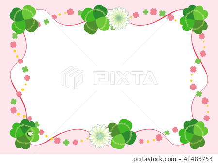 Four leaf clover frame _ pink _ 2 - Stock Illustration [41483753] - PIXTA