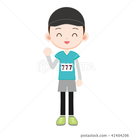 Runner guts pose male - Stock Illustration [41484206] - PIXTA