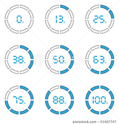 Nine status of download progress in blue stripe - Stock Illustration ...