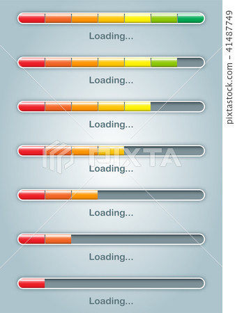 Seven status of colorful download progressive bar - Stock Illustration ...