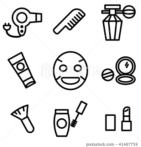 Simple outline of variety make up icon - Stock Illustration [41487759 ...