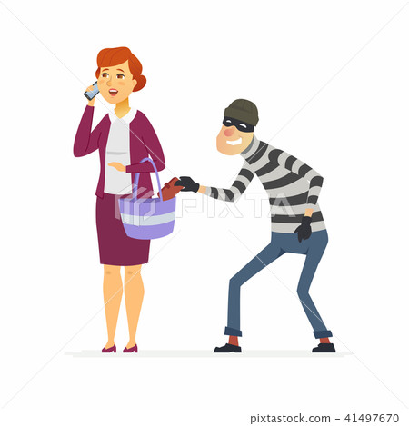 Thief stealing wallet - cartoon people... - Stock Illustration ...