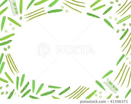 Bean green illustration vegetable frame - Stock Illustration [41506371 ...