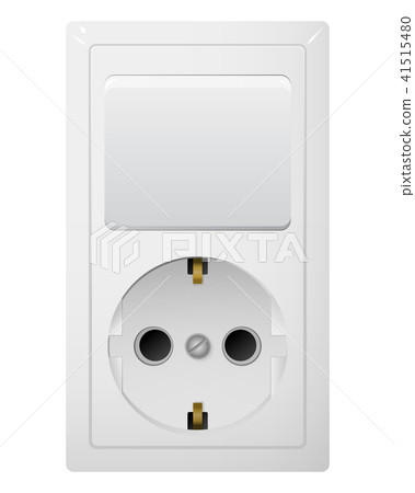 Electrical socket Type F with switch.... - Stock Illustration [41515480 ...