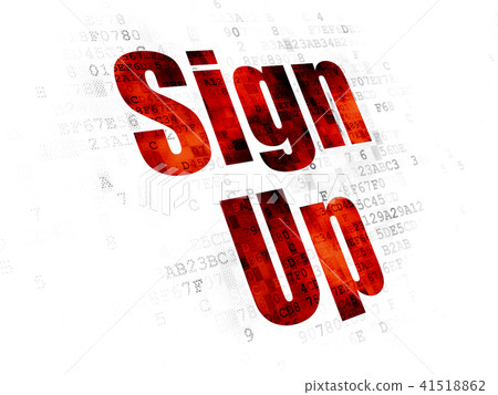 Web design concept: Sign Up on Digital background - Stock Illustration ...