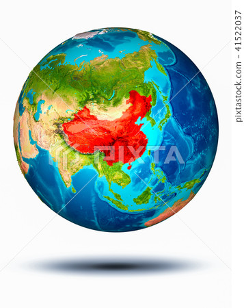 China on Earth with white background - Stock Illustration [41522037 ...