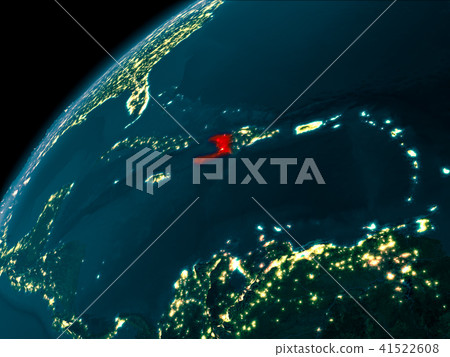 Haiti at night on Earth - Stock Illustration [41522608] - PIXTA