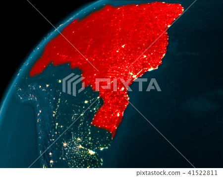 Brazil at night on Earth - Stock Illustration [41522811] - PIXTA