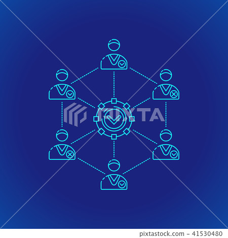 blockchain distributed ledger technology. - Stock Illustration ...