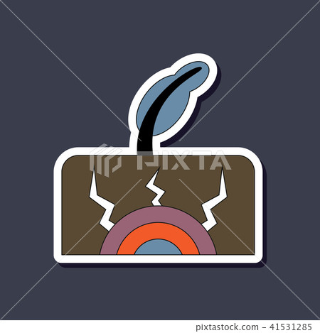 paper sticker on natural disaster earthquake - Stock Illustration ...