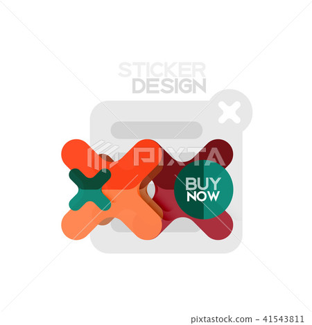 Flat design cross shape geometric sticker icon,... - Stock Illustration ...