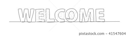 WELCOME One line drawing - Stock Illustration [41547604] - PIXTA