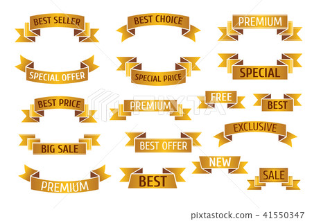 Gold premium sales vector banners set - Stock Illustration [41550347 ...