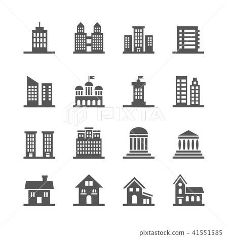 Building, house vector icons - Stock Illustration [41551585] - PIXTA