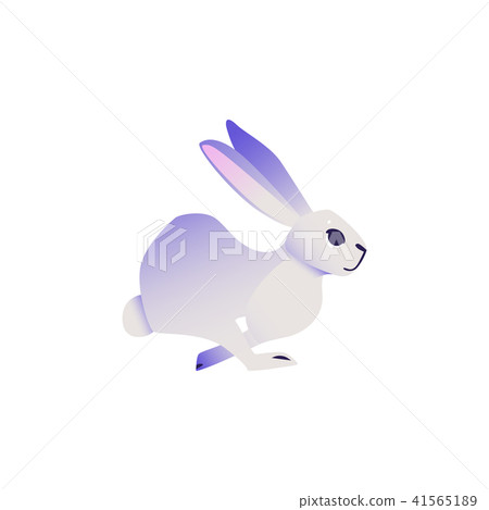Cute rabbit with ultra violet fur running... - Stock Illustration ...