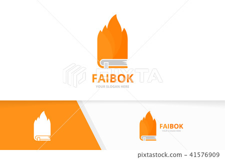 Vector fire and book logo combination. Flame...-插圖素材 [41576909] - PIXTA圖庫