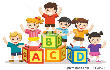 Happy School Children Clipart