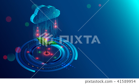 Cloud storage with big data analysis... - Stock Illustration [41589954 ...