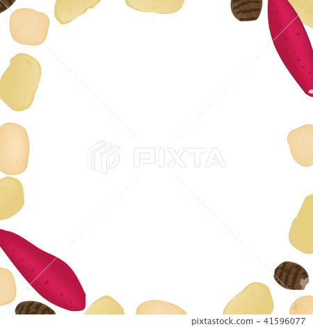 Potato illustration vegetable frame - Stock Illustration [41596077] - PIXTA