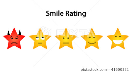 Set 5 faces scale - smile neutral sad - Stock Illustration [41600321 ...
