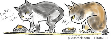 Gluttonous cat - Stock Illustration [41606102] - PIXTA