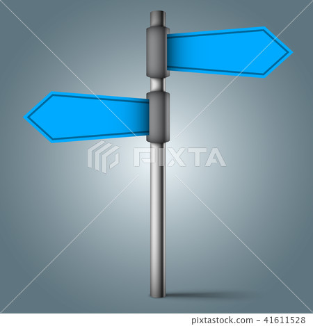 Road sign - four blue arrows. - Stock Illustration [41611528] - PIXTA